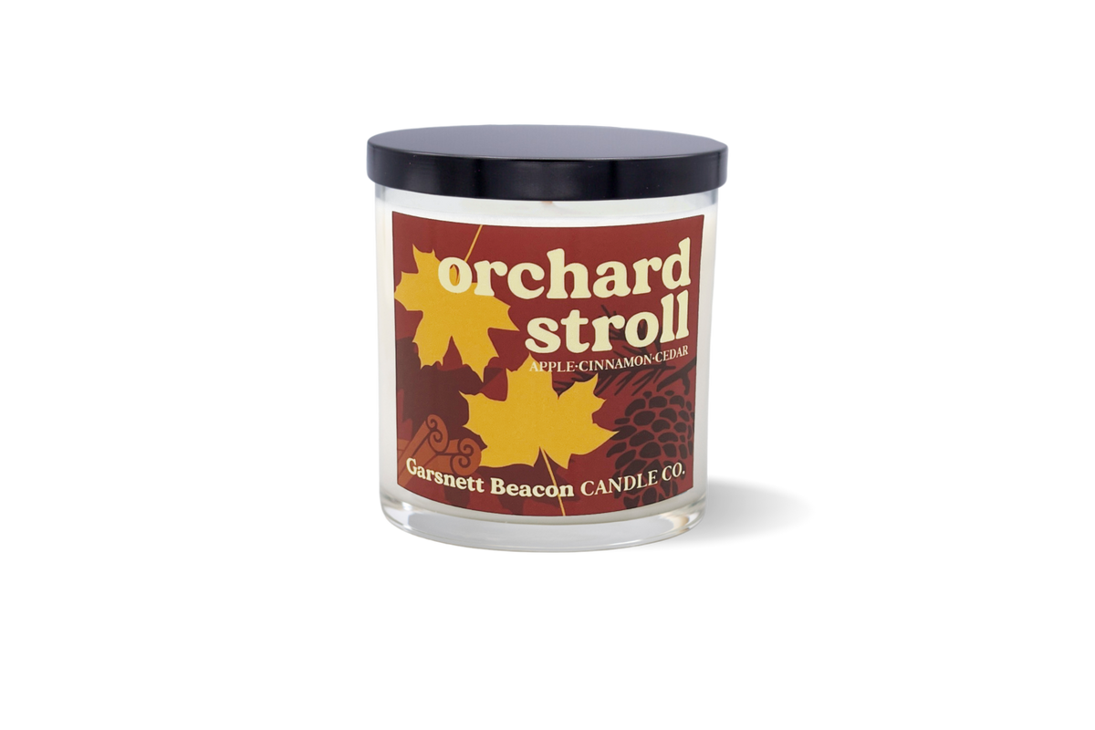 Orchard Stroll Candle - Apple, Cinnamon, Cedar Scent – Garsnett Beacon Candle Co.