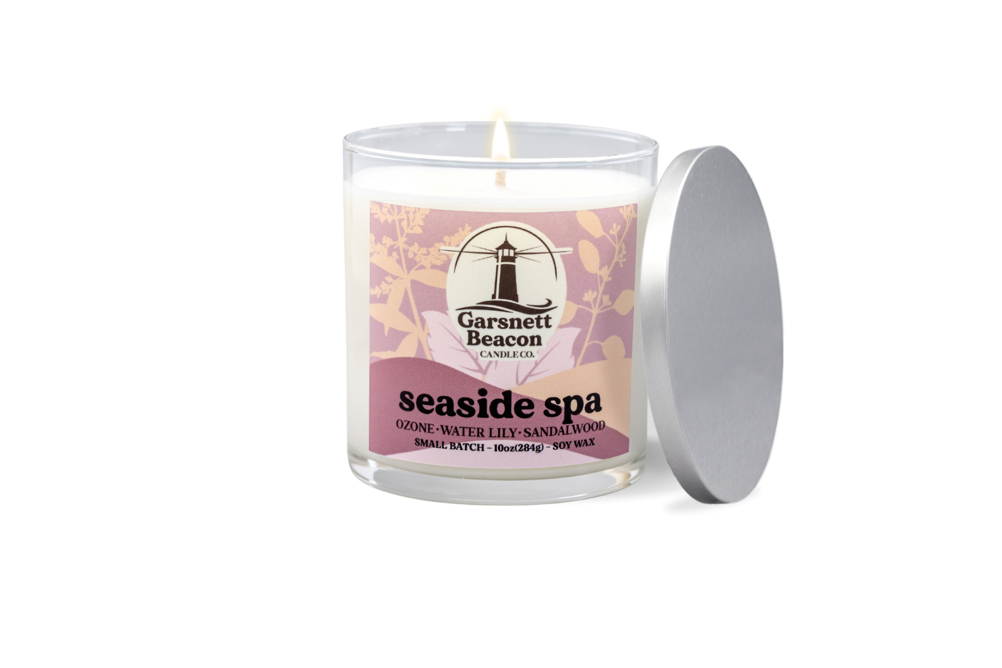 Seaside Spa Candle - Ozone, Water Lily, Sandalwood Scent – Garsnett ...